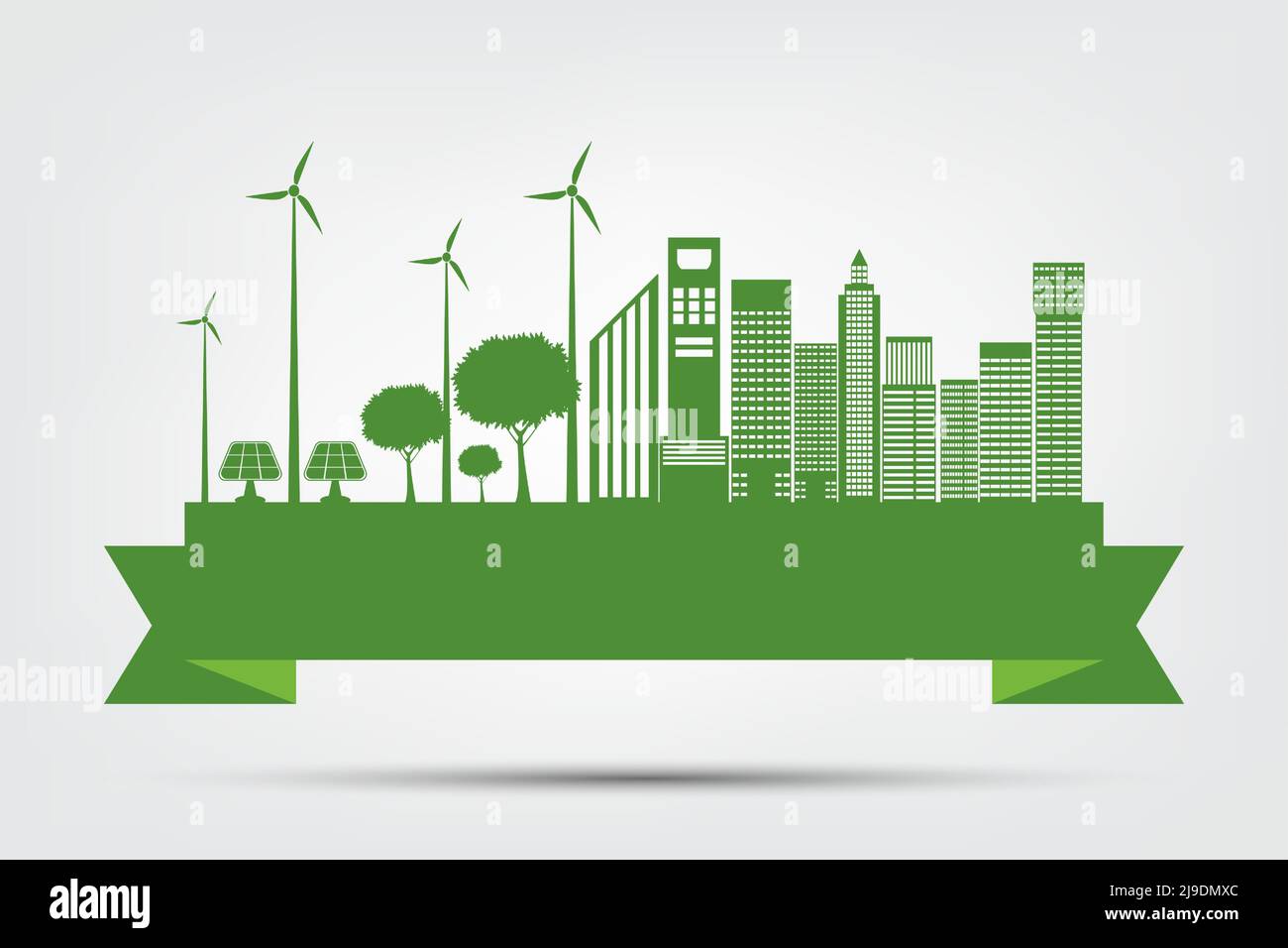 Ecology town concept and environment With Eco-Friendly Ideas,Vector ...