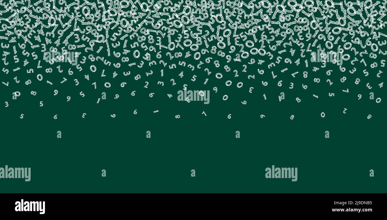 Falling sketch chalk numbers. Math study concept with flying digits ...