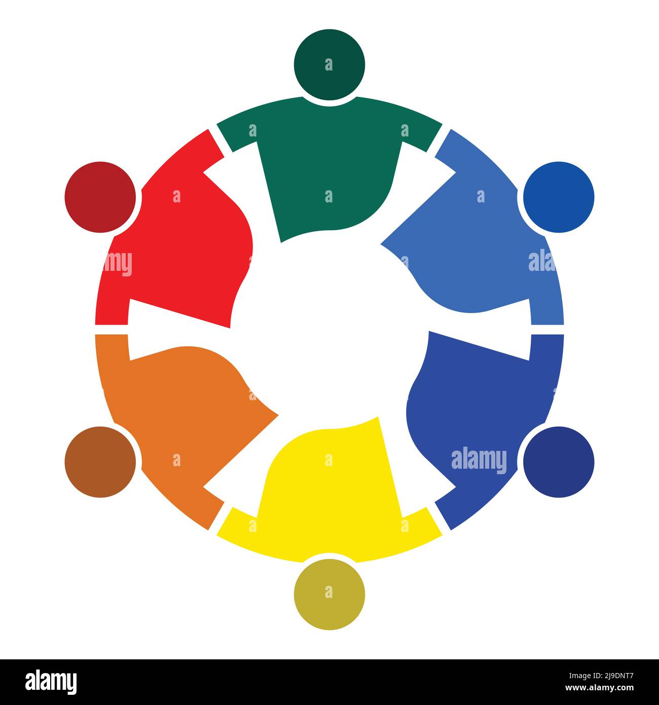 meeting teamwork room people logo.group of six persons in circle,Vector ...