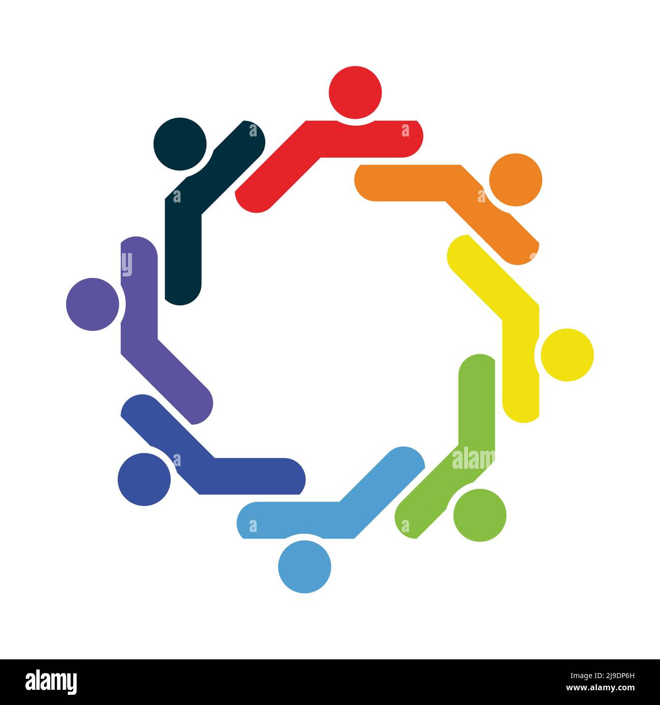 Vector graphic group connection logo Eight people in the circle Stock ...