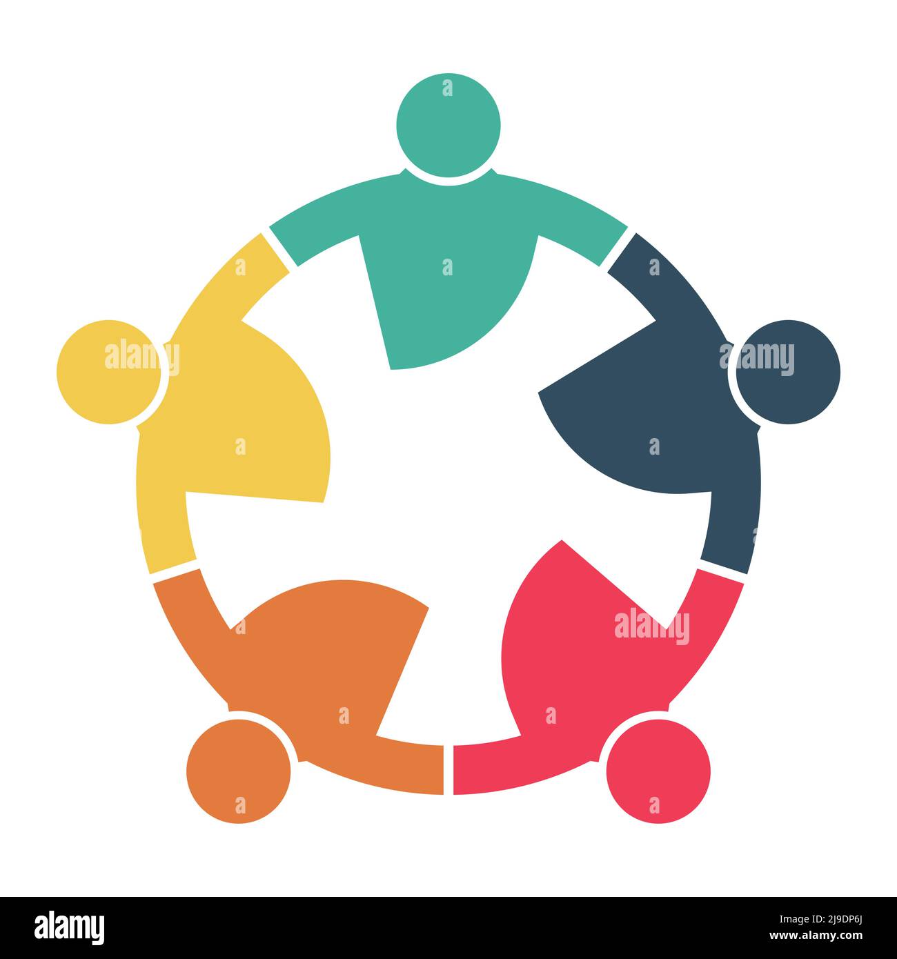 People logo. Group teamwork symbol of five persons,Vector llustration ...