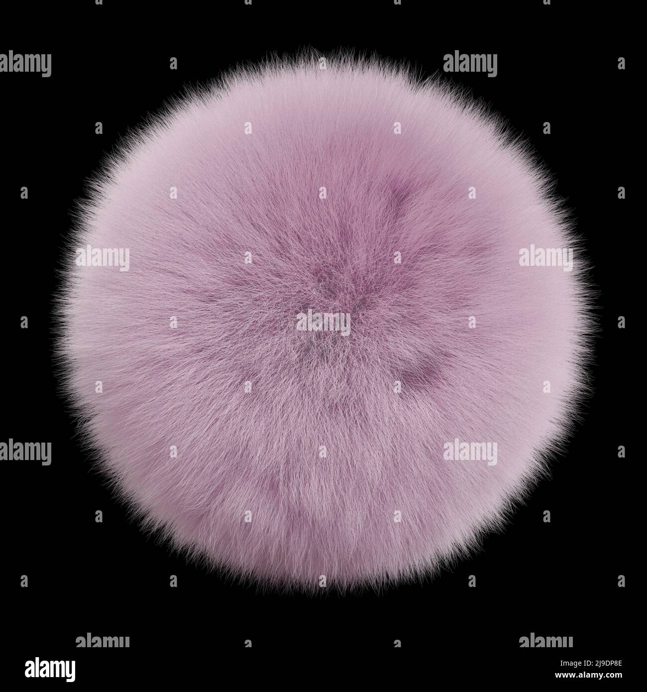 fluffy ball, furry pink sphere isolated on black background Stock Photo ...