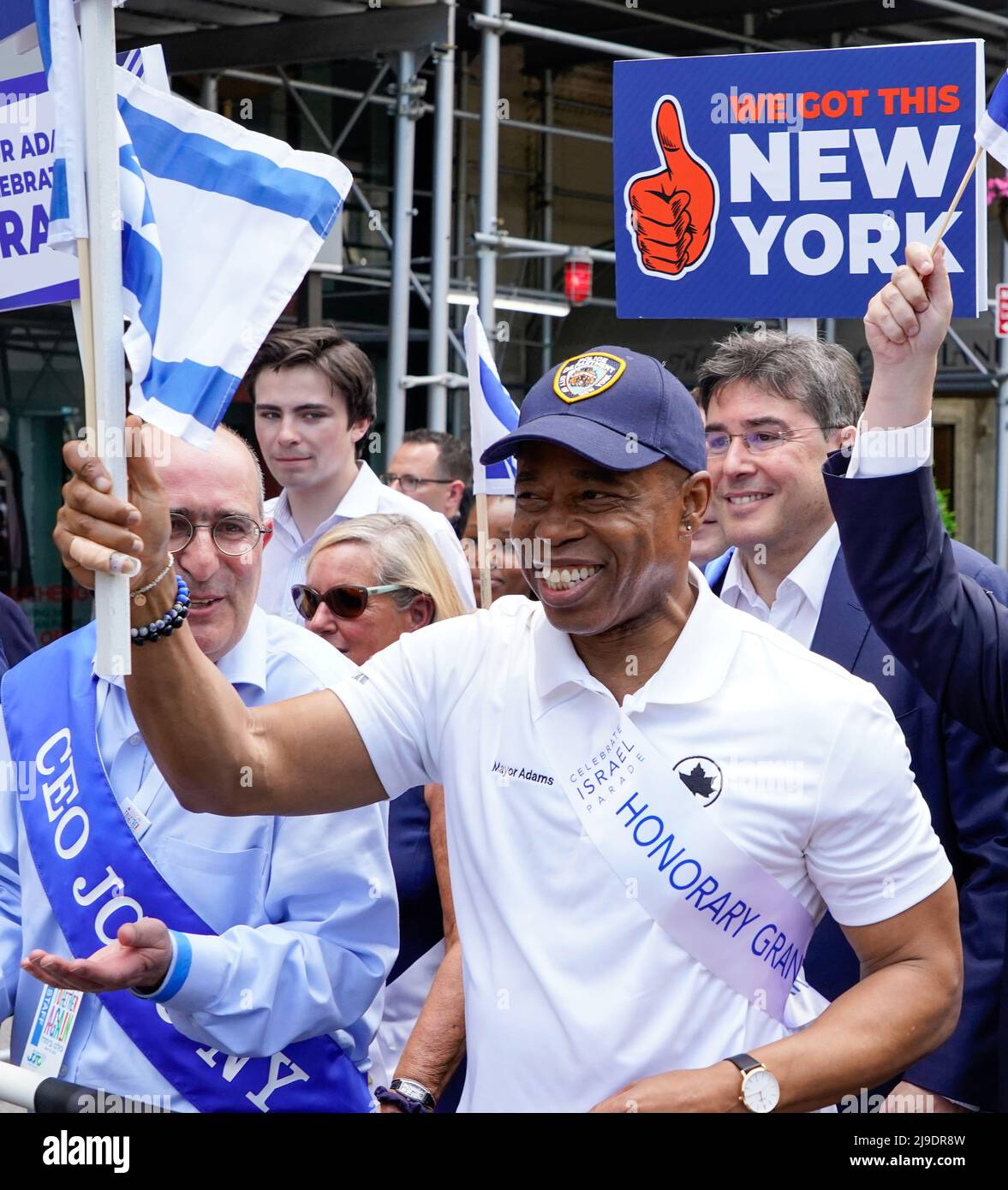 NYC Mayor Eric Adams, Gideon Taylor during the 2022 Israel Day Parade ...
