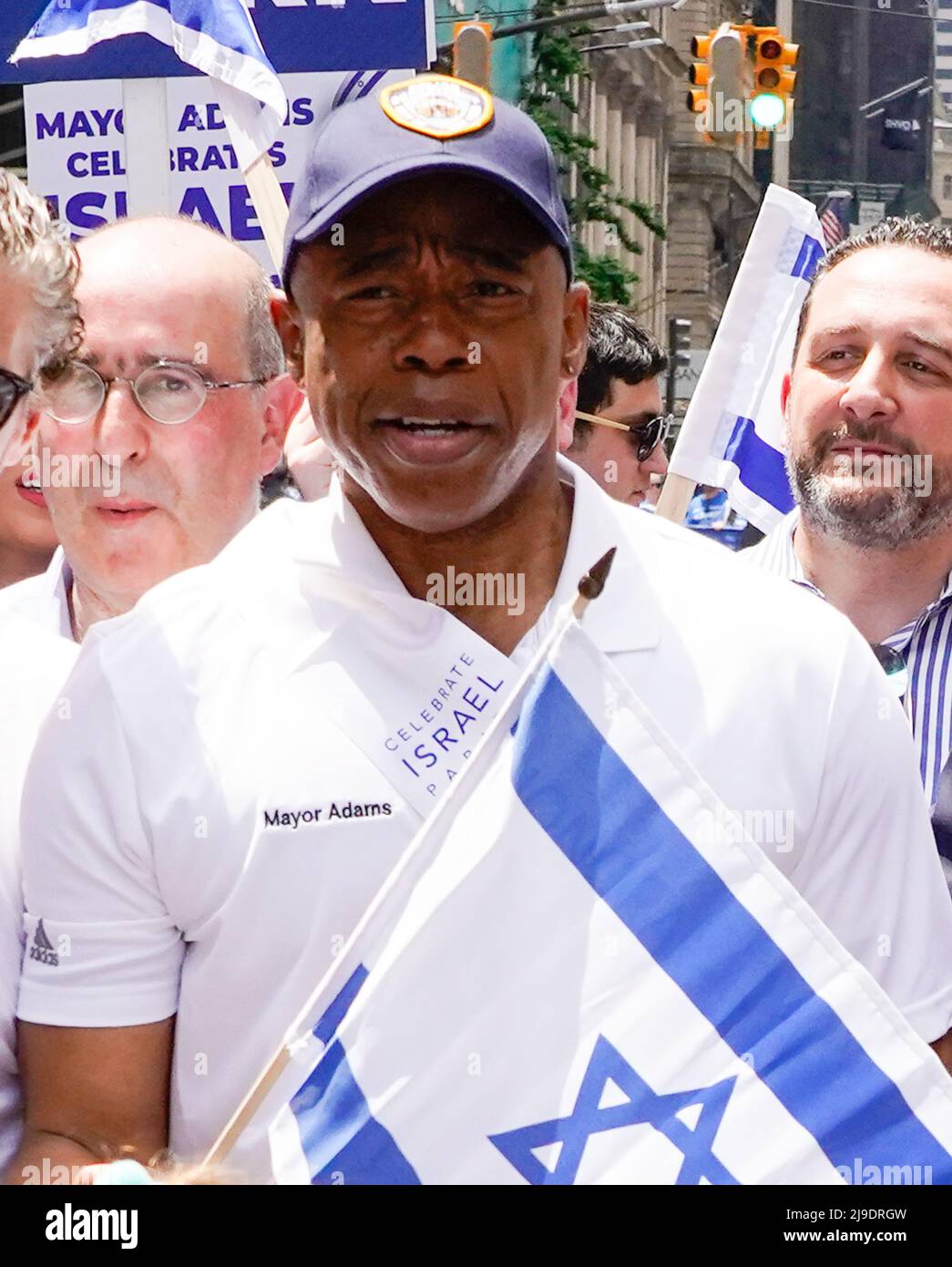 NYC Mayor Eric Adams, Gideon Taylor during the 2022 Israel Day Parade ...