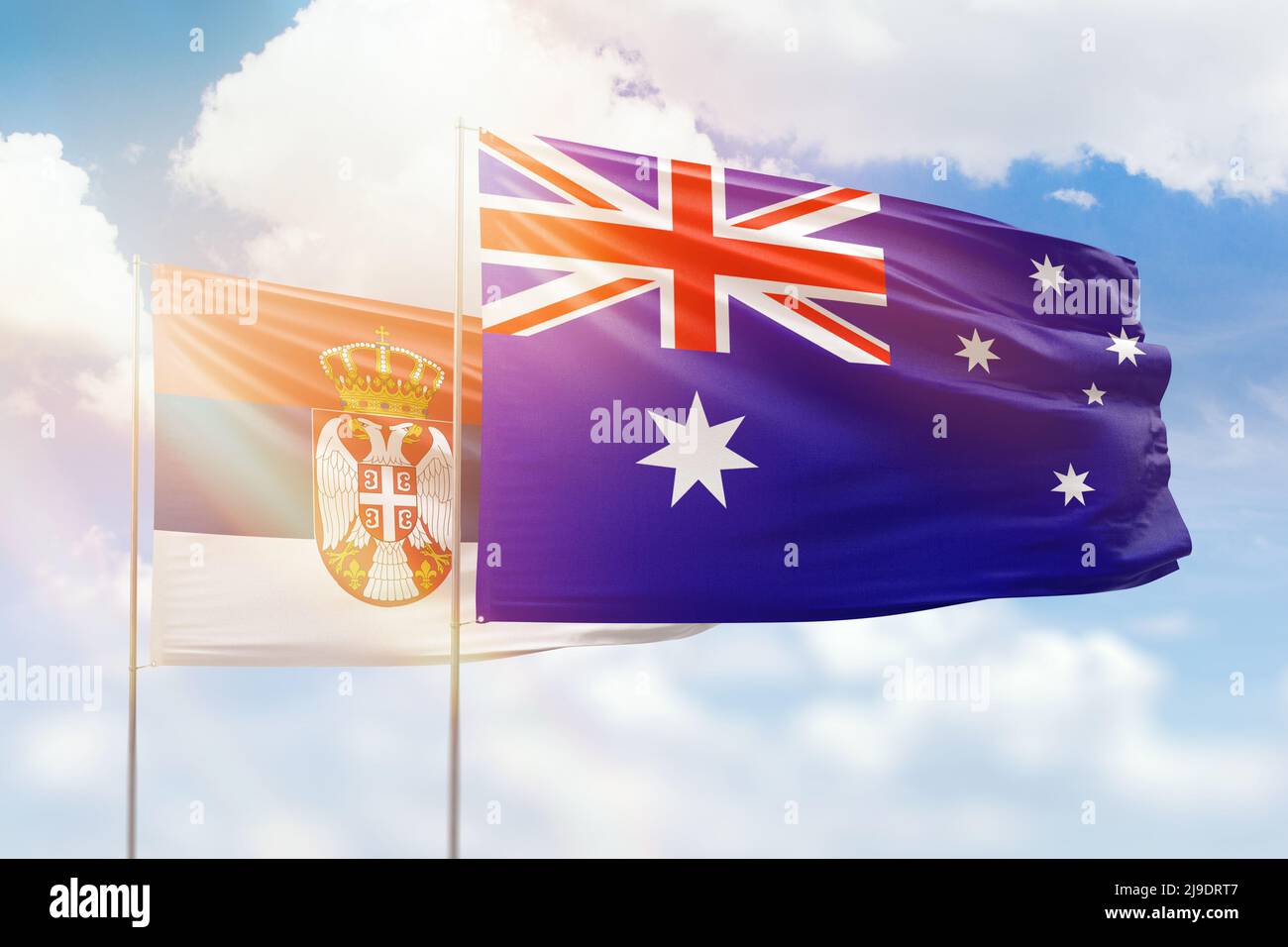 Serbia australia flag waving hi-res stock photography and images - Alamy
