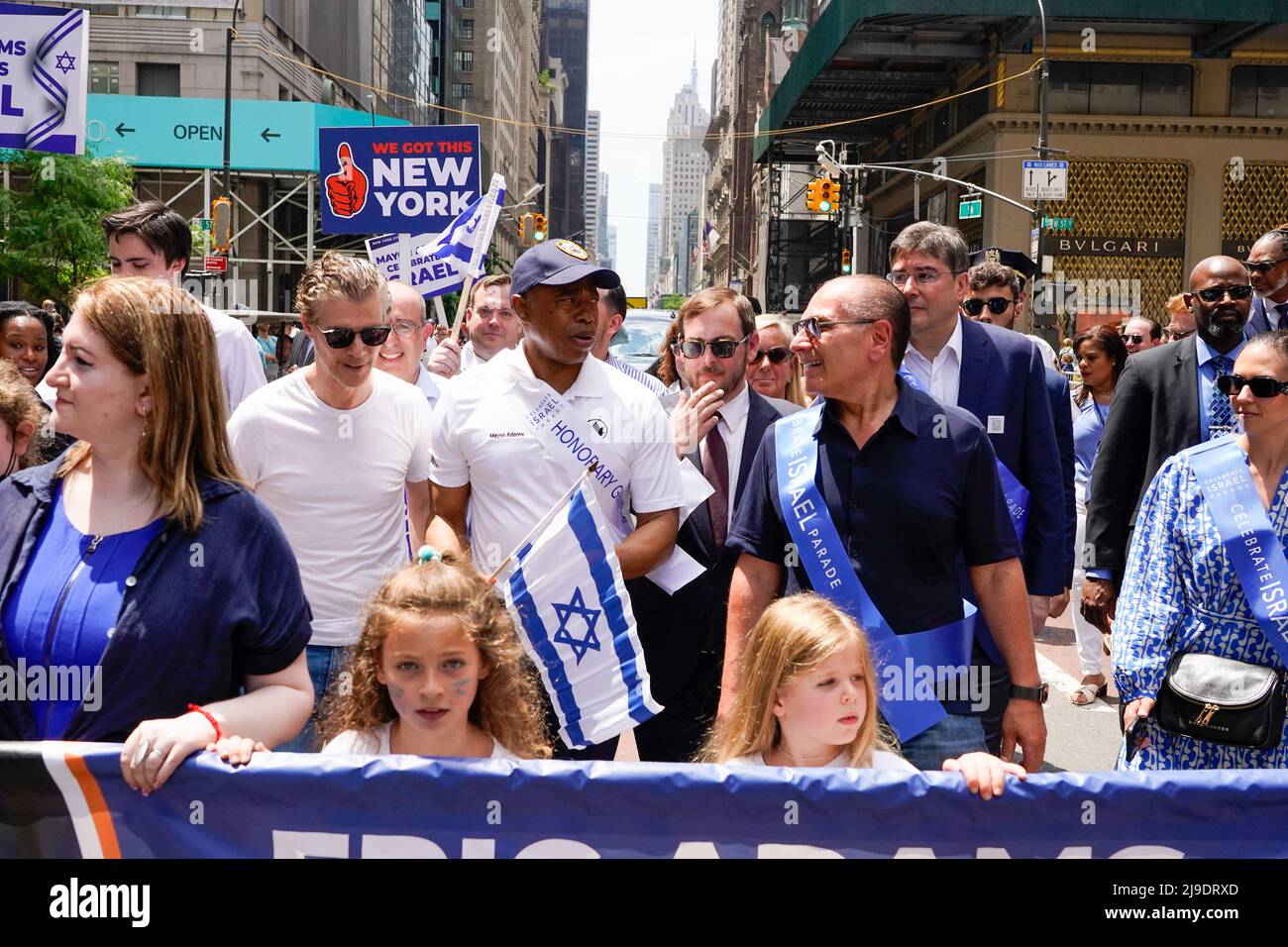 NYC Mayor Eric Adams, Gideon Taylor during the 2022 Israel Day Parade, held along Fifth Avenue ...