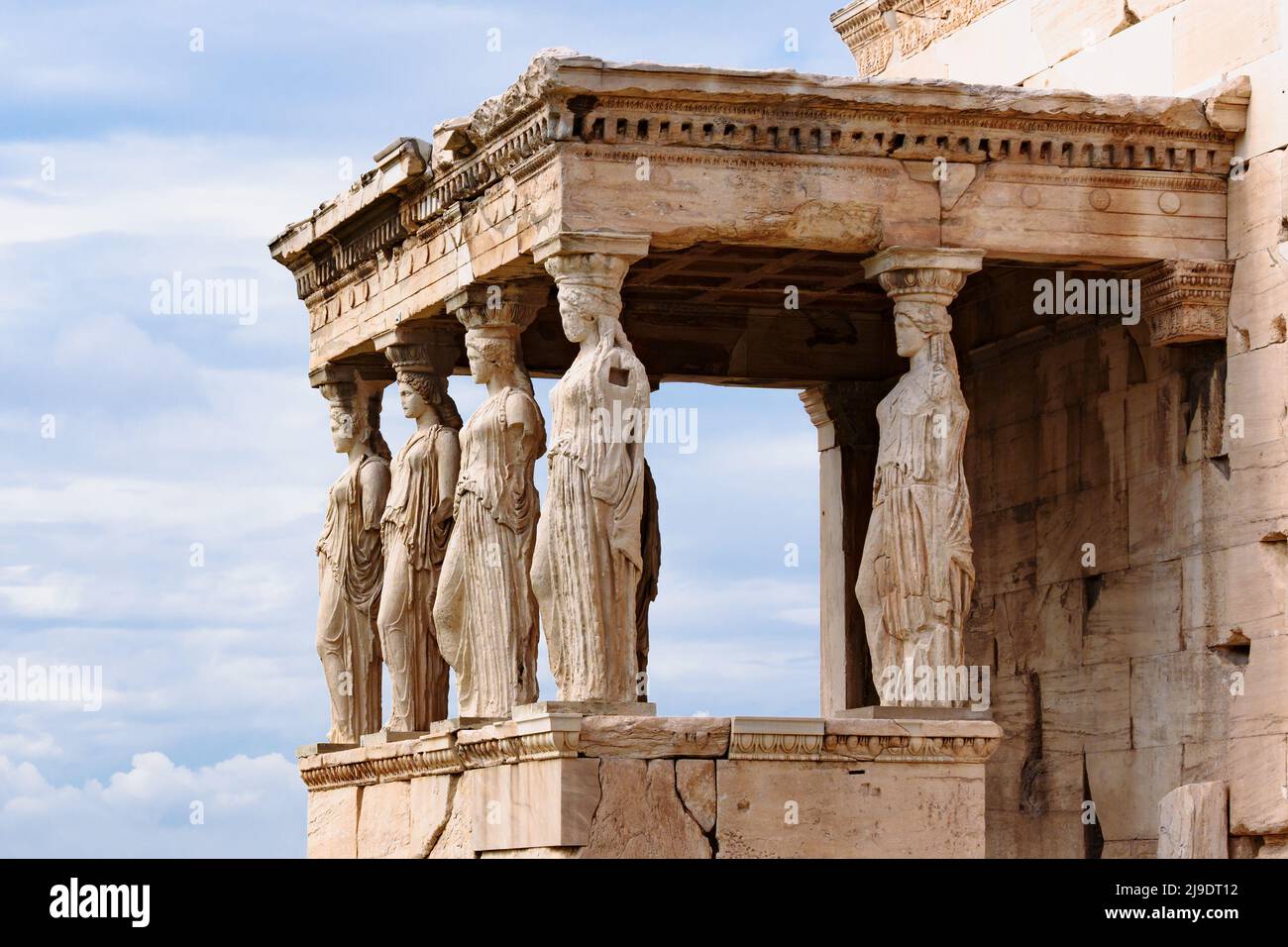 Detail of Caryatid Porch on the Acropolis in Athens, Greece. Ancient ...