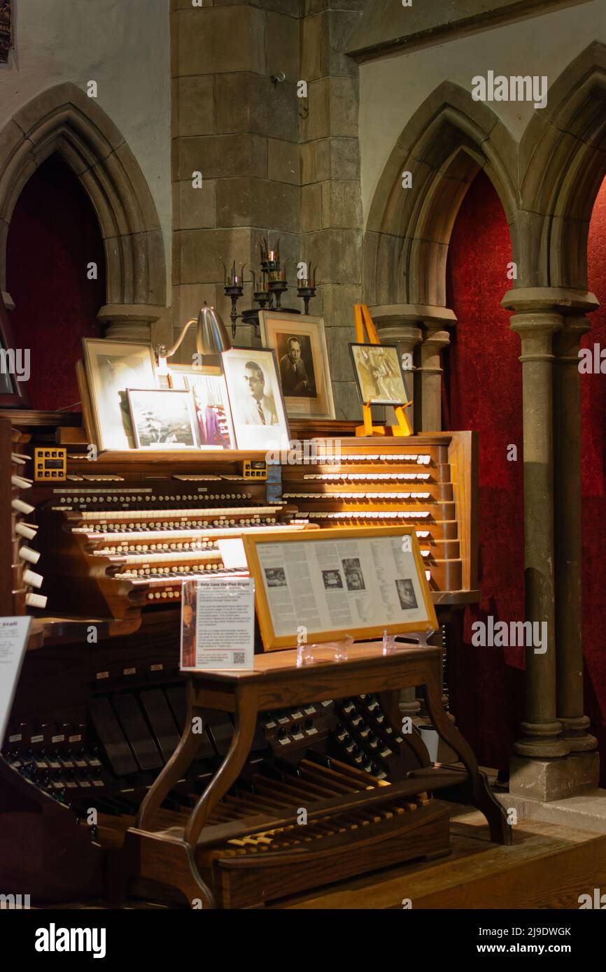 A vintage pipe organ with pictures and memorabilia at the 1926 Medieval ...