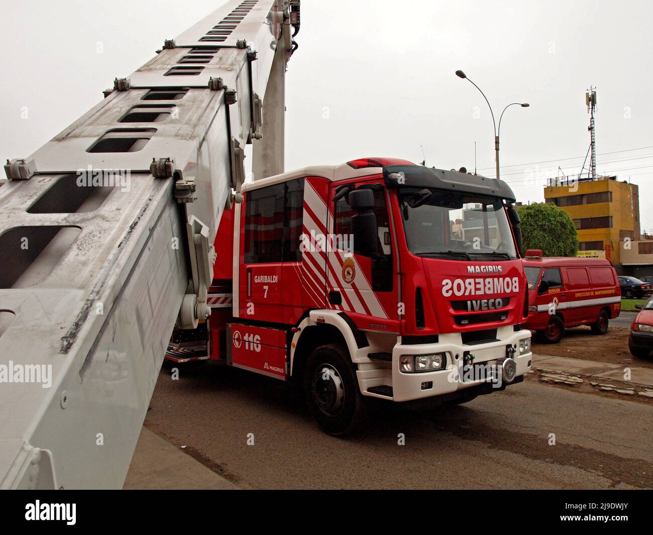 A Magirus Iveco 180E28 pumper fire truck from the General Corps of ...