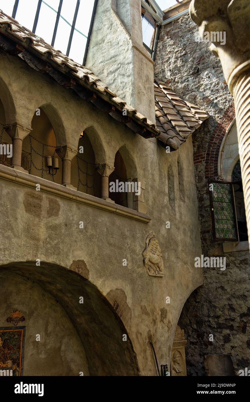 Views of a middle eastern inspired facade around the pool within the ...
