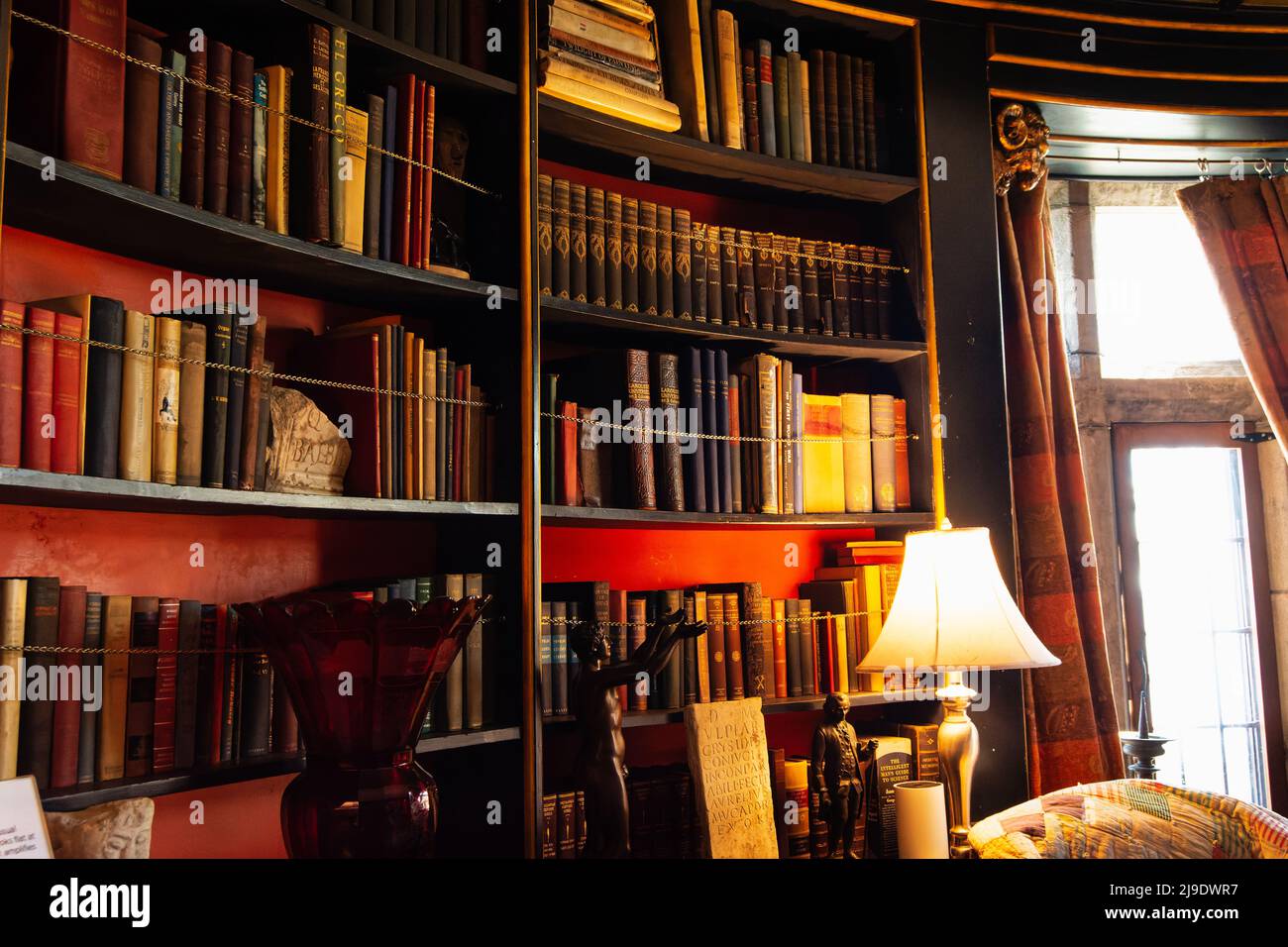The beautiful book covered walls of the library room at the 1926 ...
