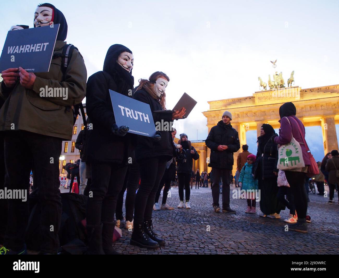 "Anonymous for the Voiceless" activists held a demonstration at ...
