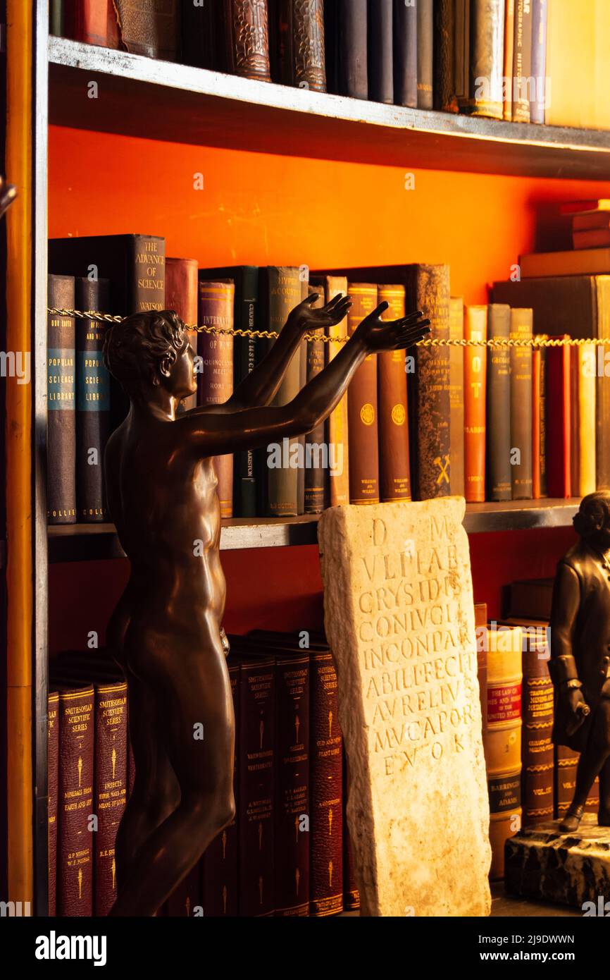 The beautiful book covered walls of the library room at the 1926 ...