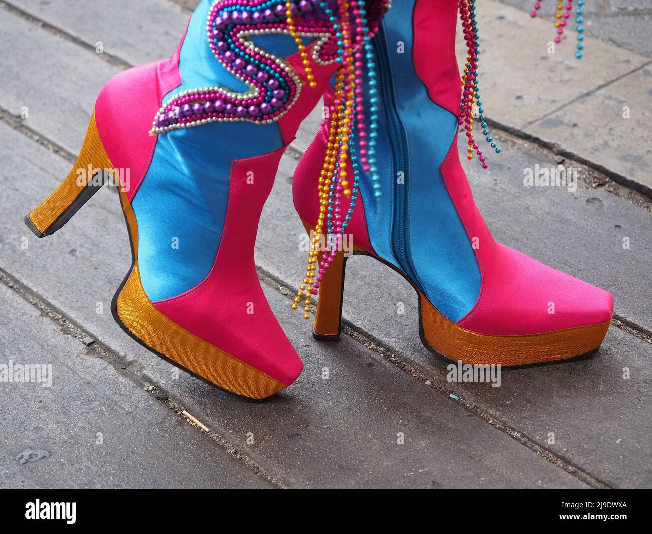 boots from traditional Peruvian dancers take part in the Virgin of ...