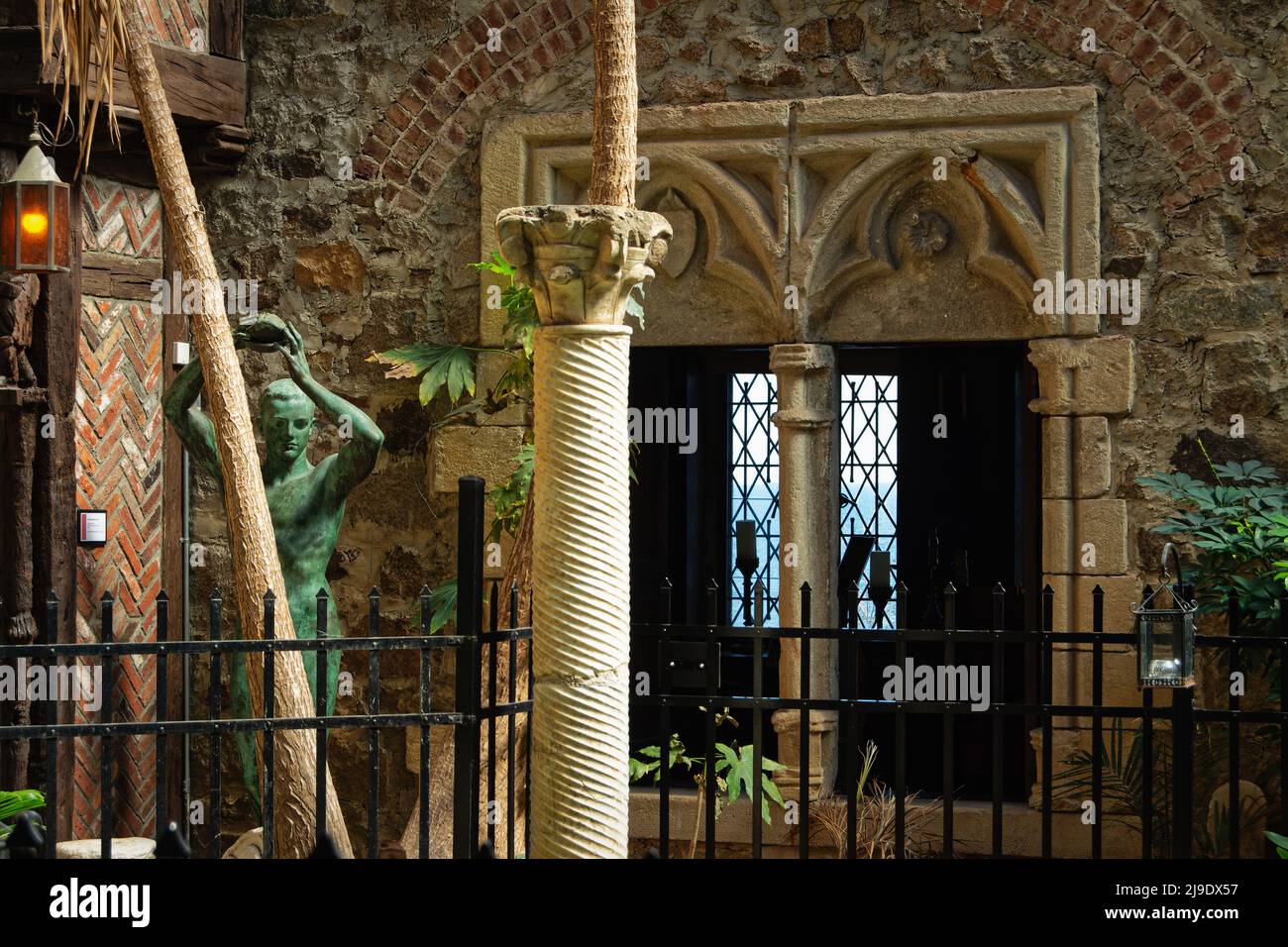 Views of a middle eastern inspired facade around the pool within the ...