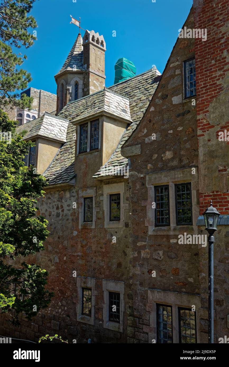 The backside of 1926 Medieval-style Hammond Castle built by John Hays ...