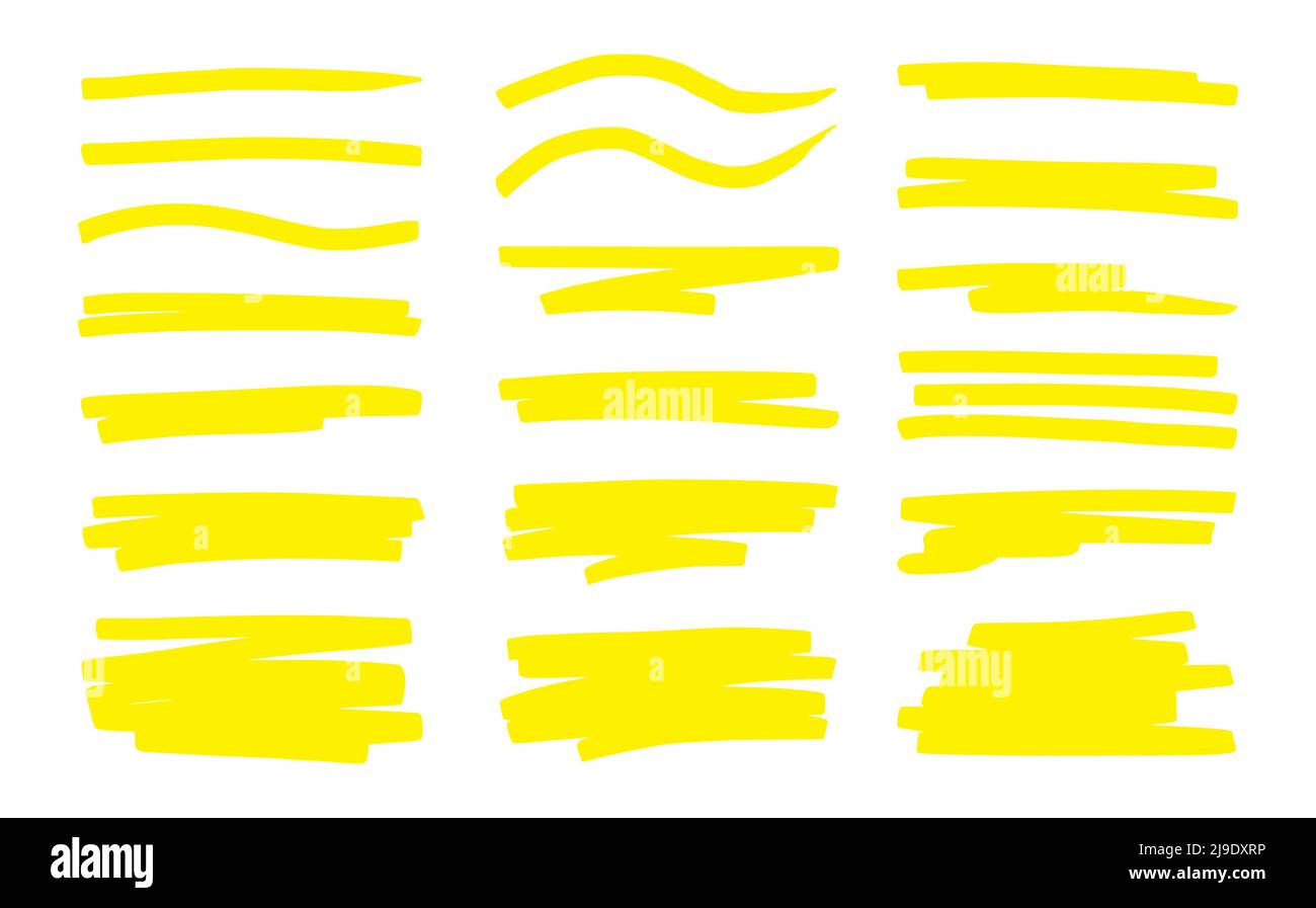 Highlight underline brush. Yellow marker pen stroke. Line brush vector ... Highlight underline brush. Yellow marker pen stroke. Line brush vector ...