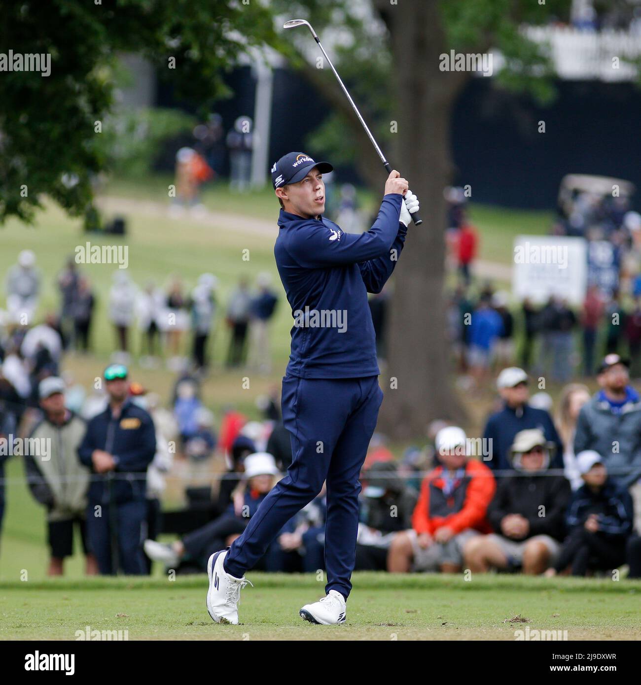 Tulsa, Oklahoma, USA. 21st May, 2022. MATT FITZPATRICK hits a shot on ...