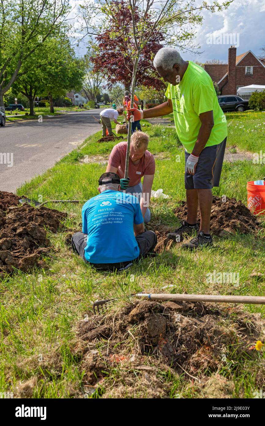 Detroit, Michigan - Volunteers from the Greening of Detroit and the ...