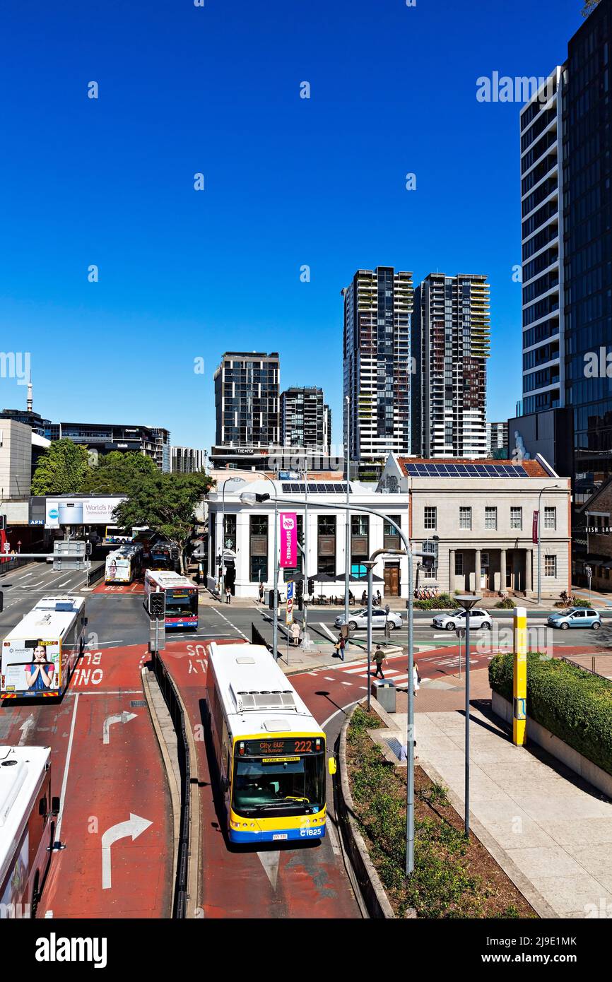 Brisbane Australia / Brisbane public transport buses approching ...