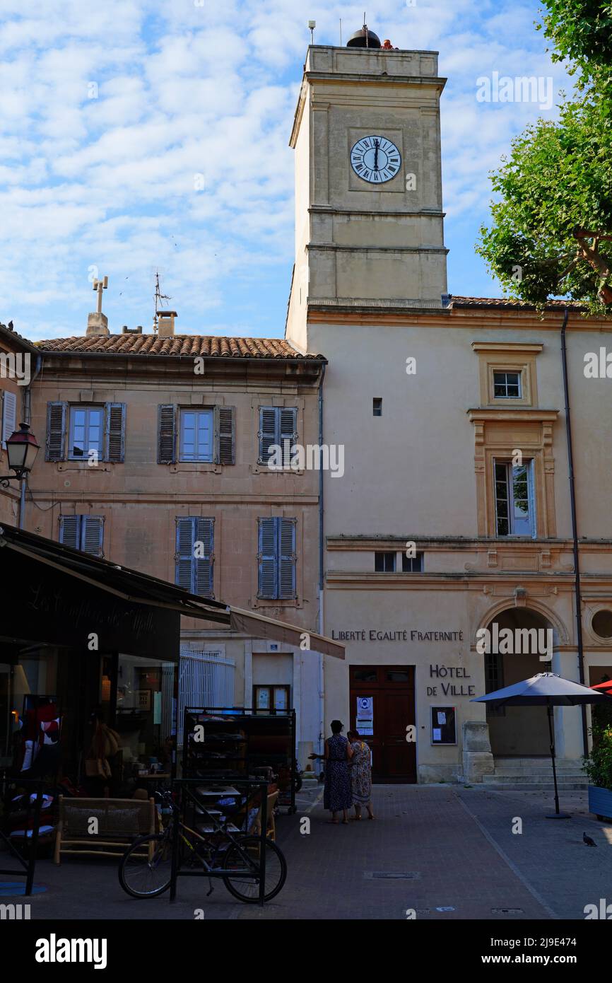 SAINT-REMY-DE-PROVENCE, FRANCE -30 JUN 2021- Street view of the ...
