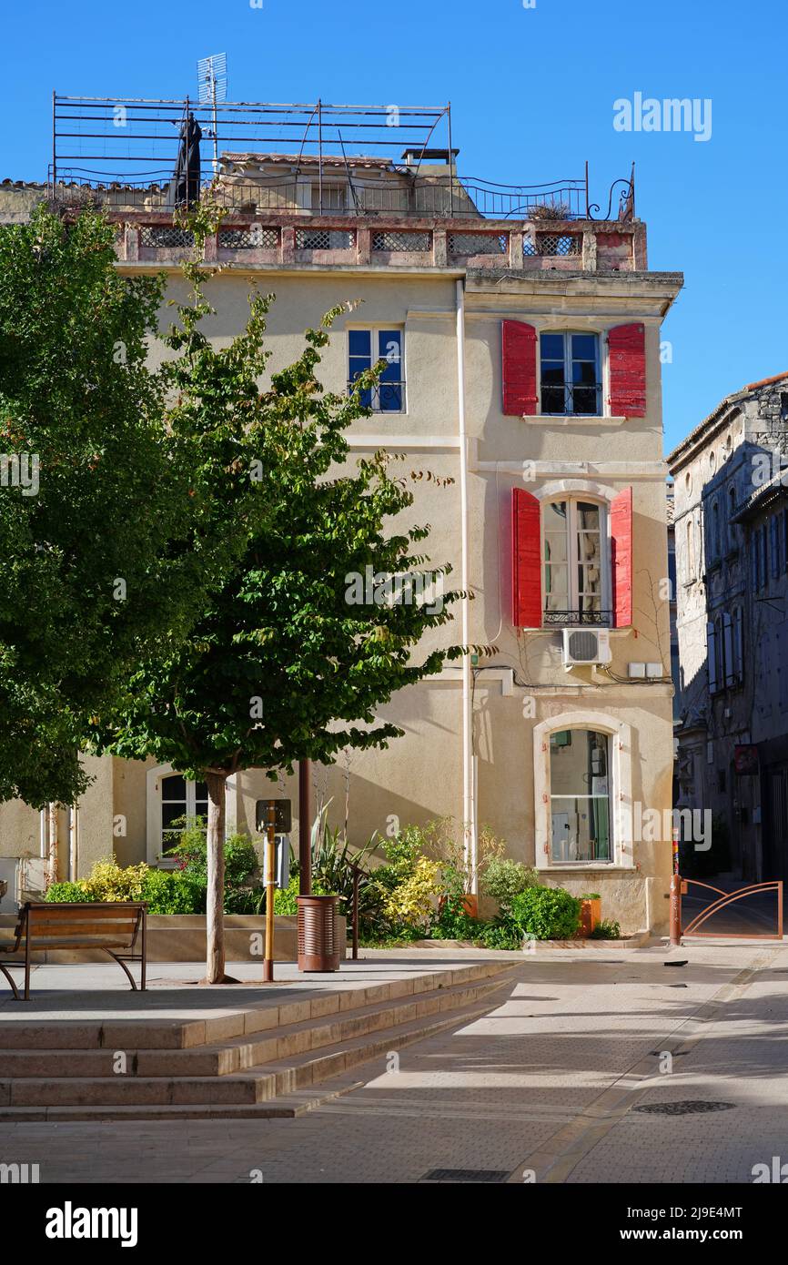 SAINT-REMY-DE-PROVENCE, FRANCE -30 JUN 2021- Street view of the ...