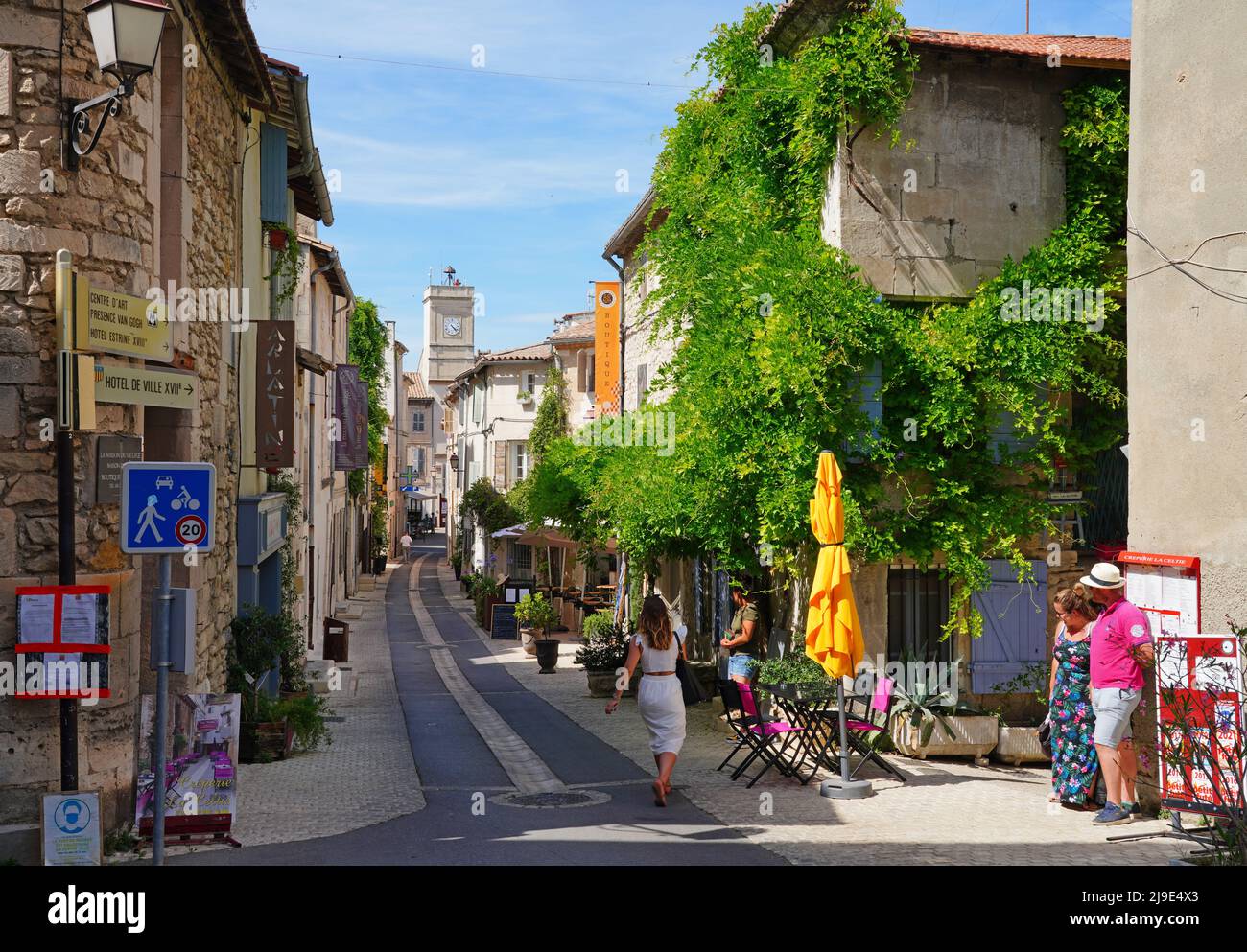 SAINT-REMY-DE-PROVENCE, FRANCE -30 JUN 2021- Street view of the ...