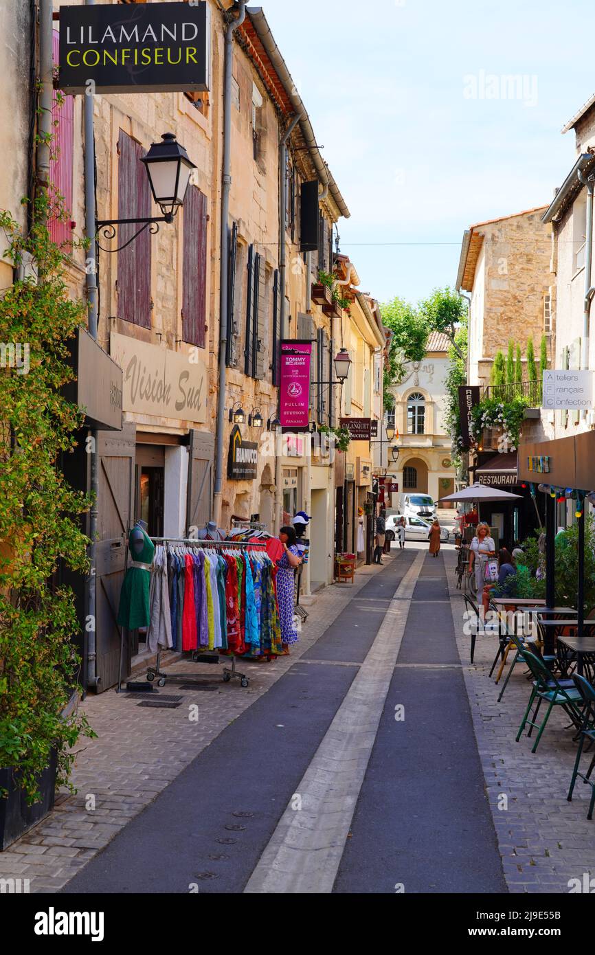 SAINT-REMY-DE-PROVENCE, FRANCE -30 JUN 2021- Street view of the ...