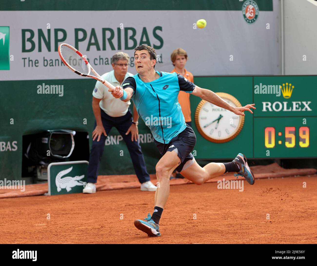 Sebastian Ofner of Austria during day 1 of the French Open 2022, a ...