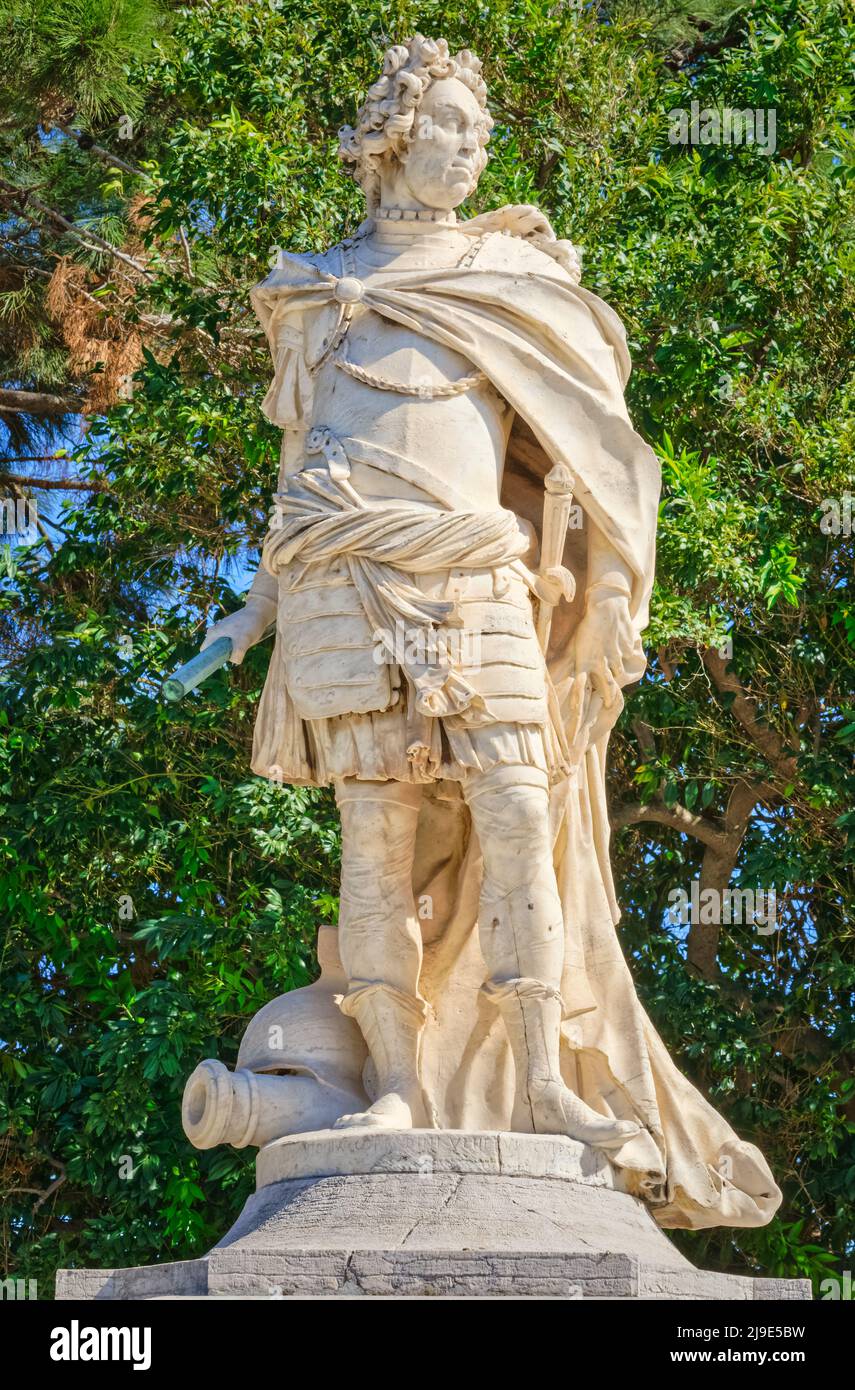 Statue of Count Schulenburg in Corfu town Greece Stock Photo - Alamy