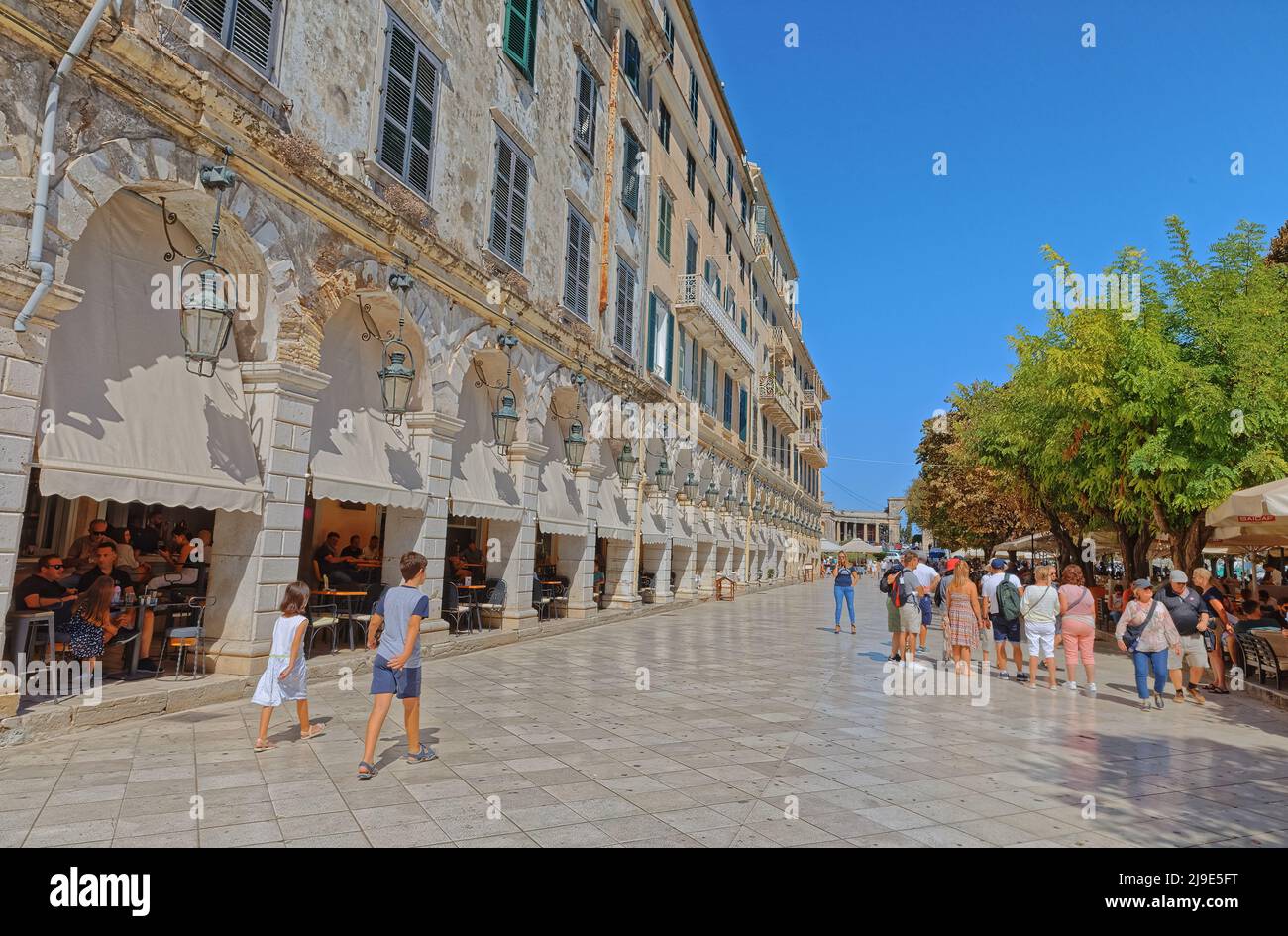 Liston promenade in Corfu town Greece Stock Photo - Alamy