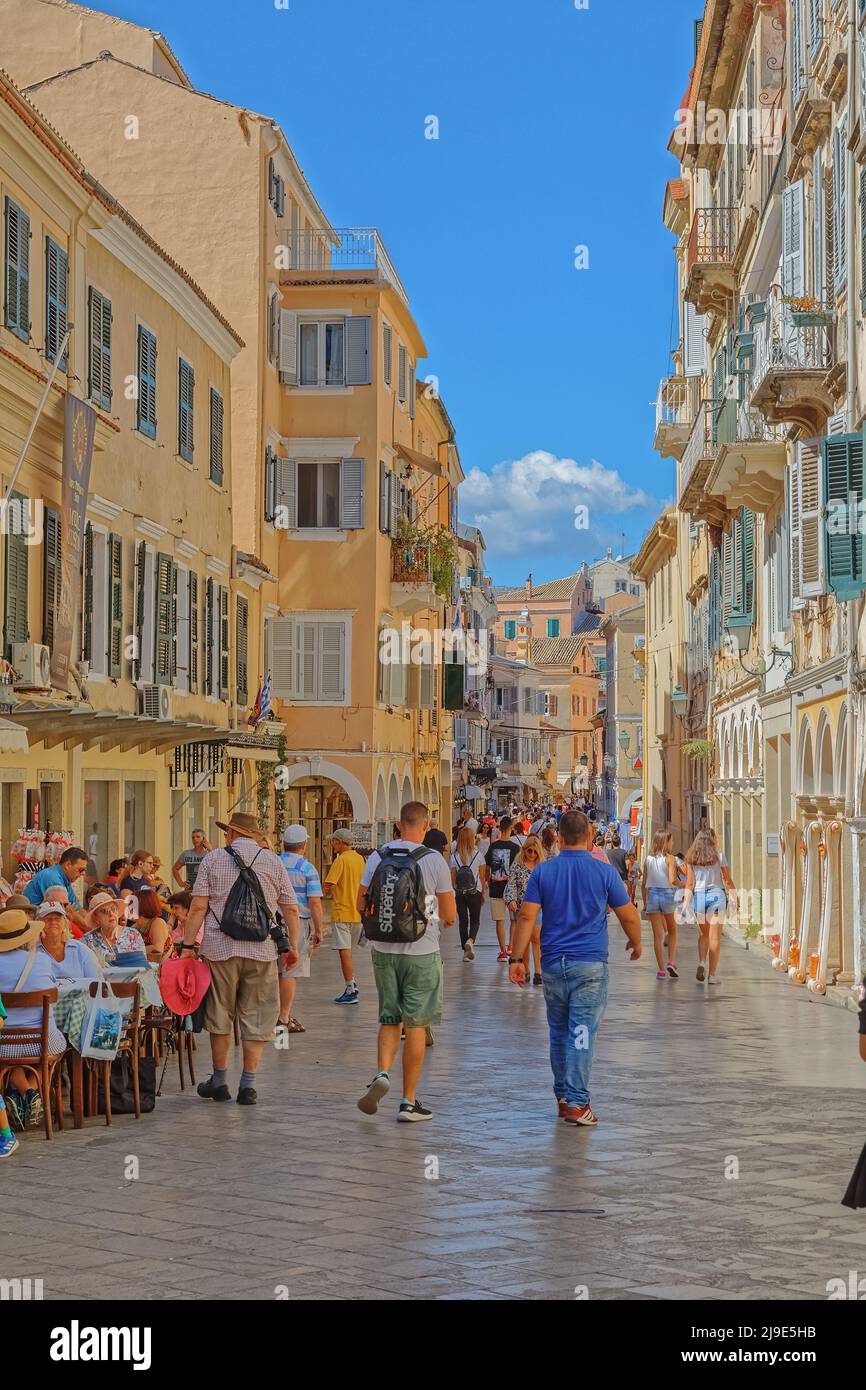 Sunny day at old city center Corfu Greece Stock Photo - Alamy