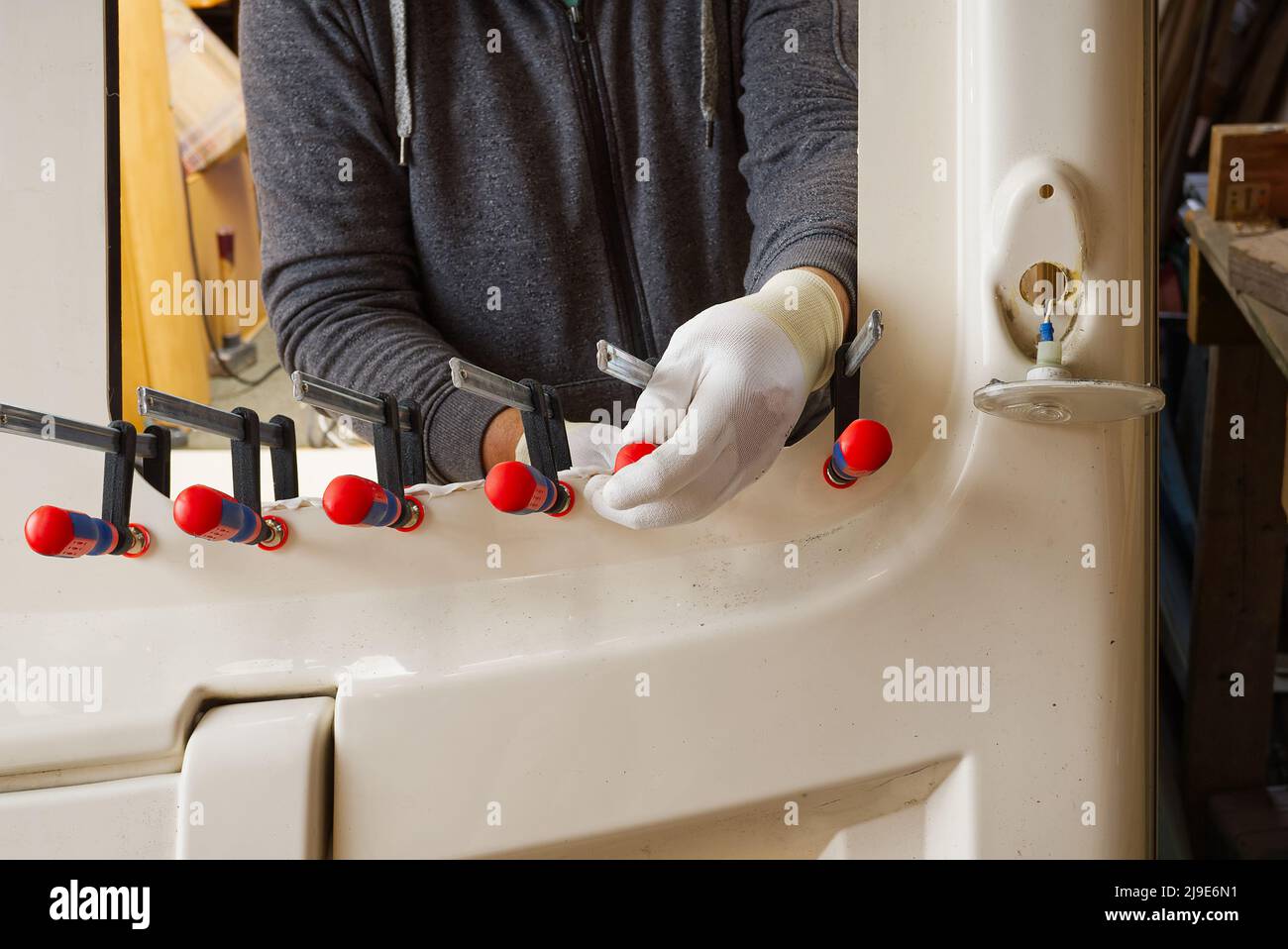 Restoring caravan after a leak from window. Rotten frame replacement ...