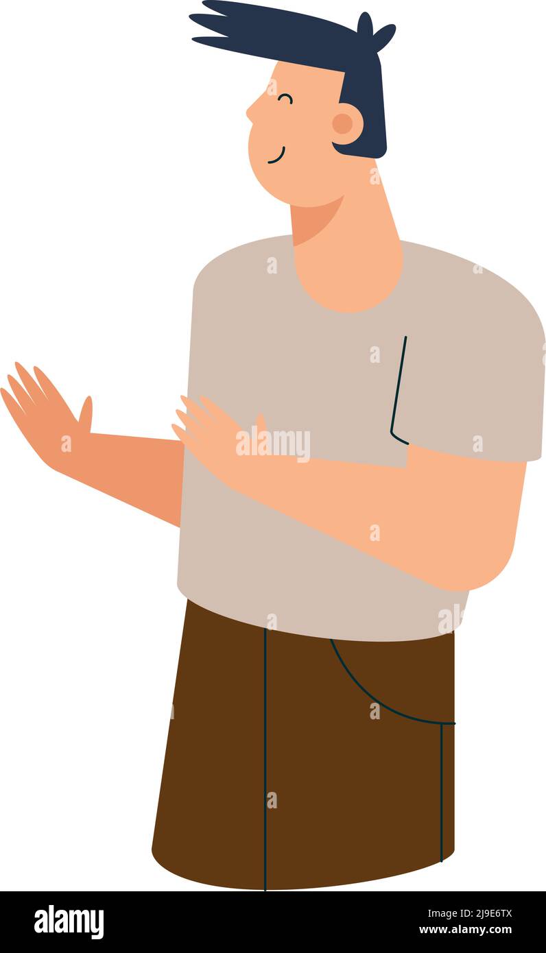 young man standing position character Stock Vector Image & Art - Alamy