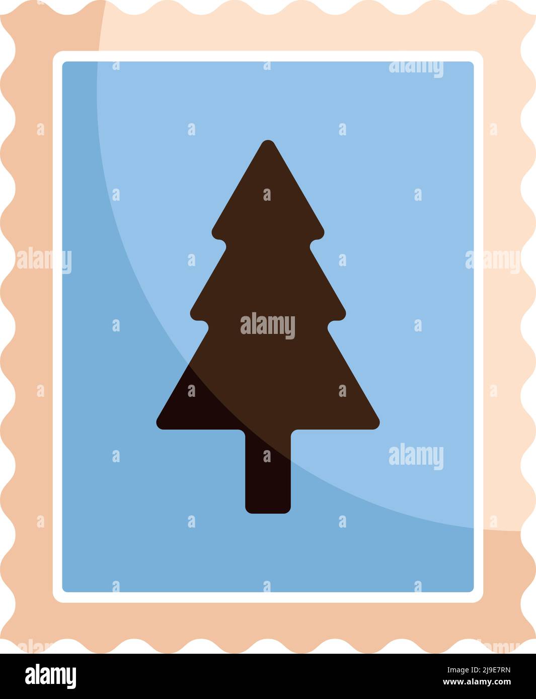pine tree in stamp postal Stock Vector Image & Art - Alamy