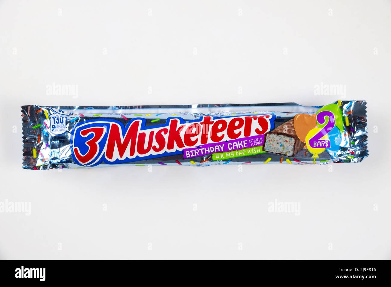 3 Musketeers milk chocolate bar with nougat isolated on a white ...