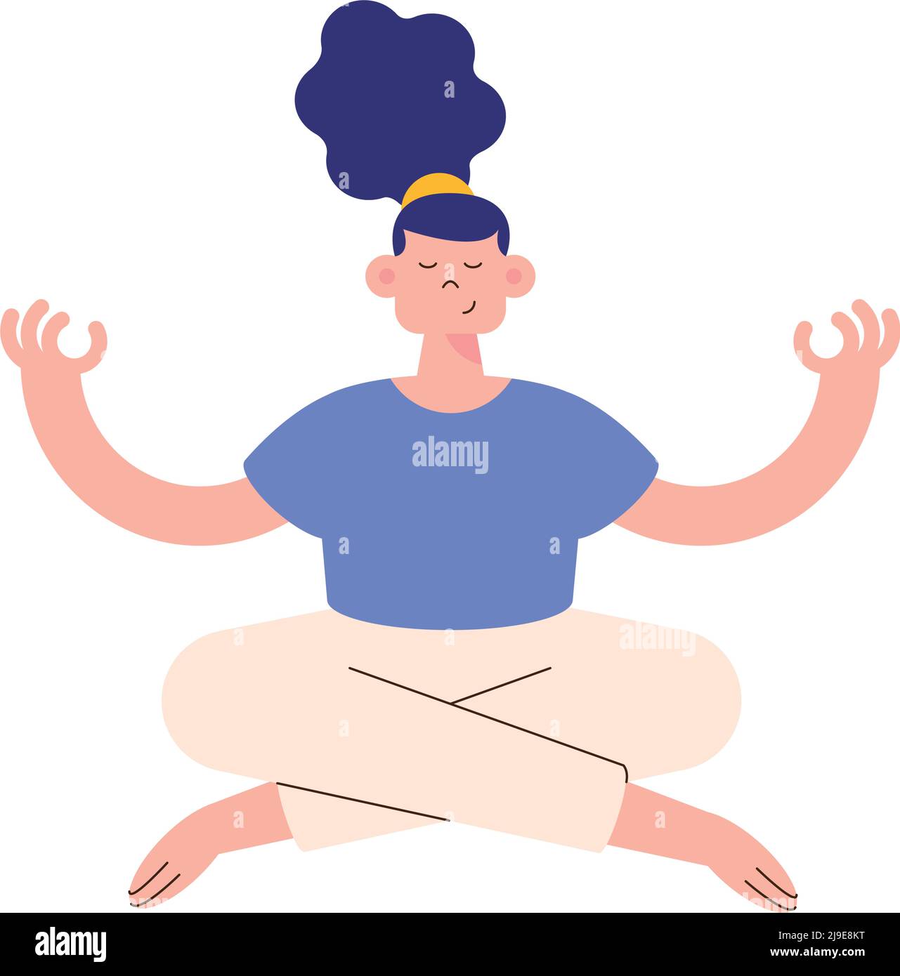 girl practicing yoga position character Stock Vector Image & Art - Alamy