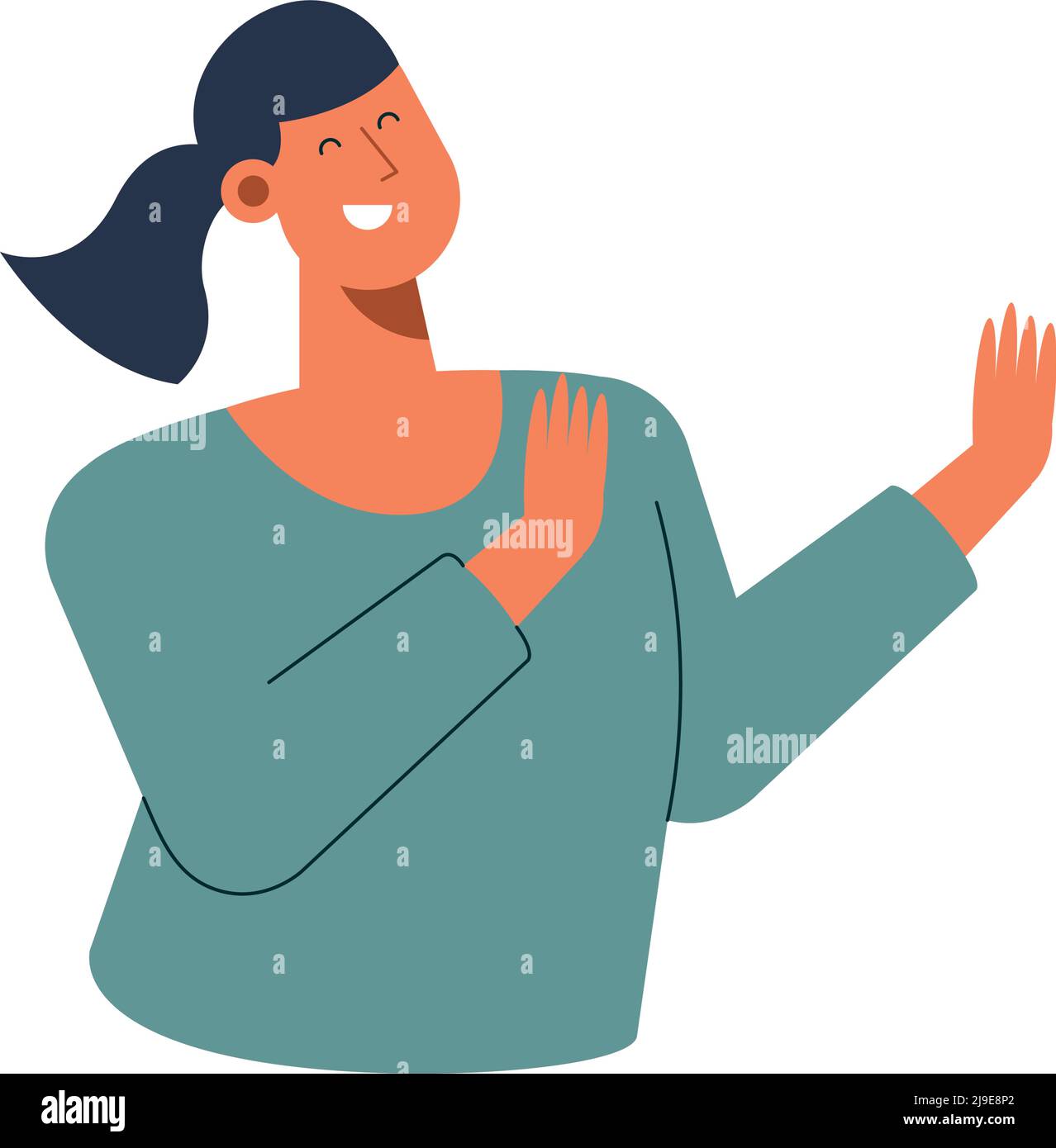 young woman smiling avatar character Stock Vector Image & Art - Alamy