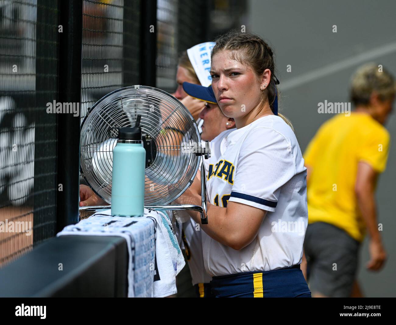May 22, 2022: Michigan catcher Jessica Garmen (16) attempts to stay ...