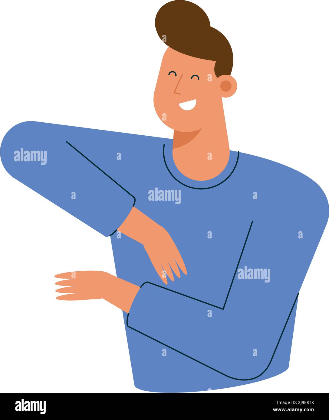 young man hugging position character Stock Vector Image & Art - Alamy