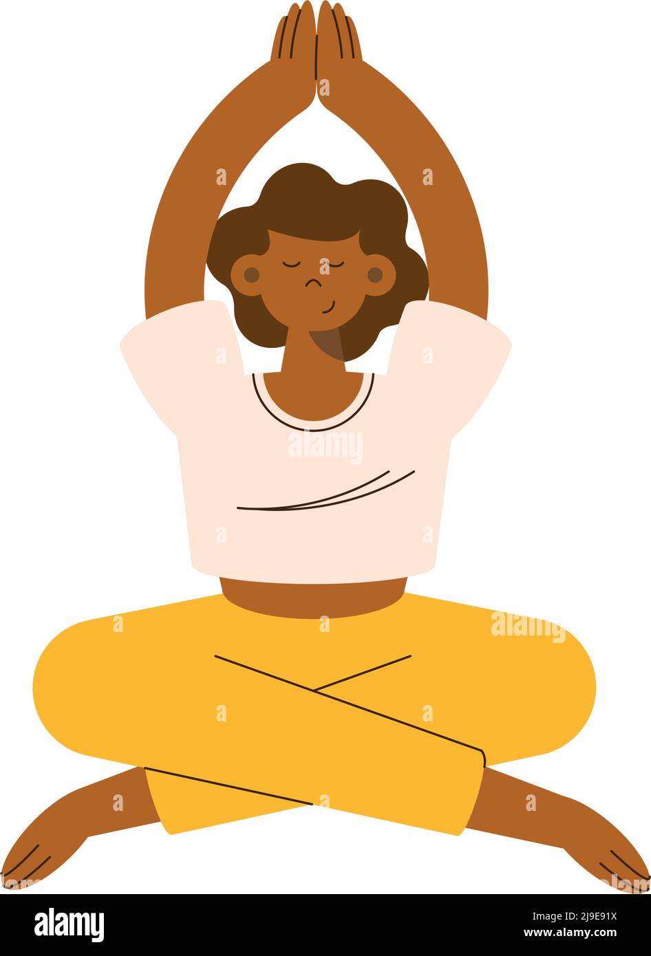 afro woman practicing yoga character Stock Vector Image & Art - Alamy