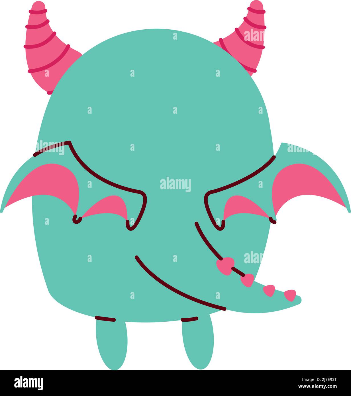 demon back kawaii style character Stock Vector Image & Art - Alamy