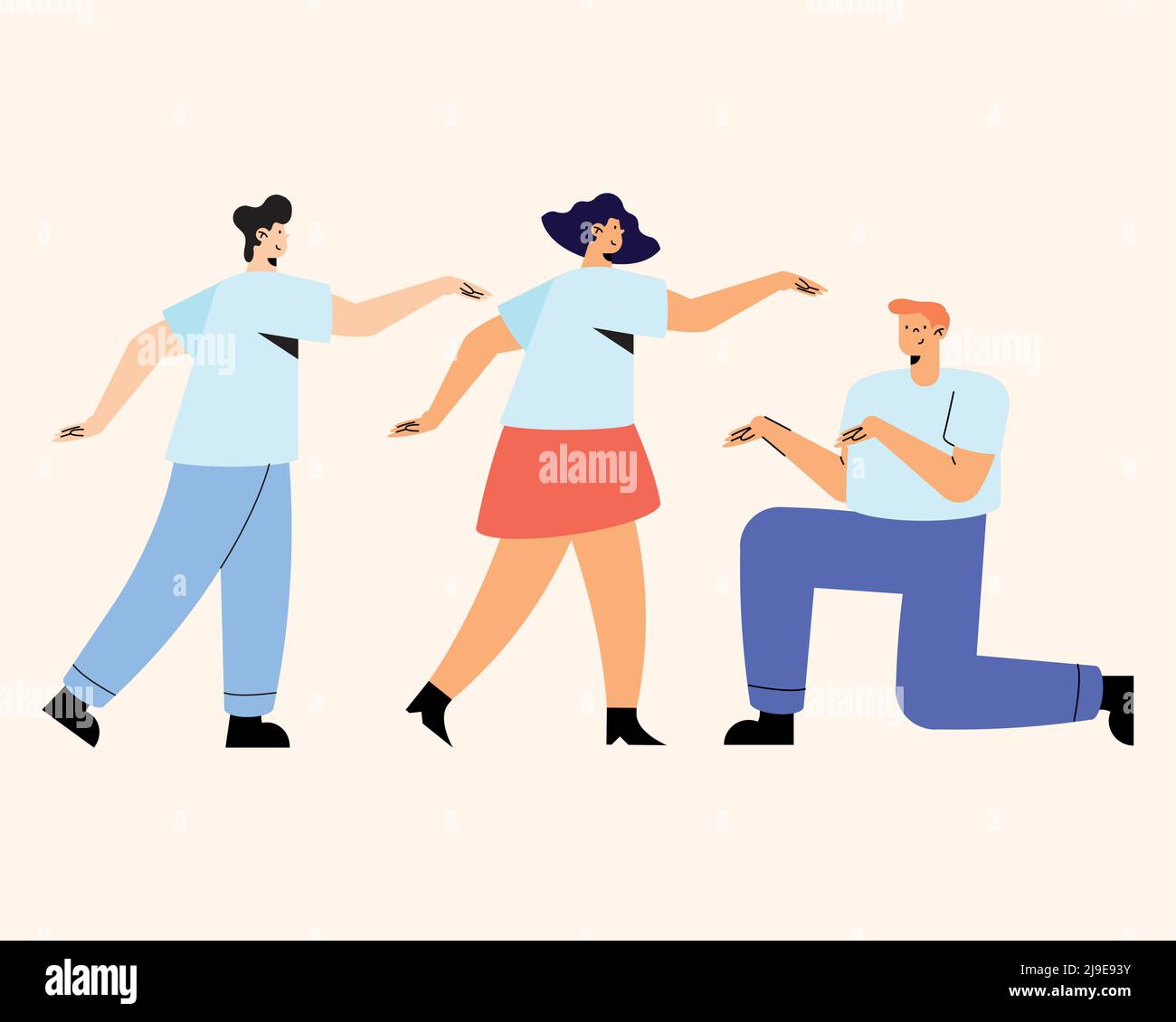 three persons group avatars characters Stock Vector Image & Art - Alamy