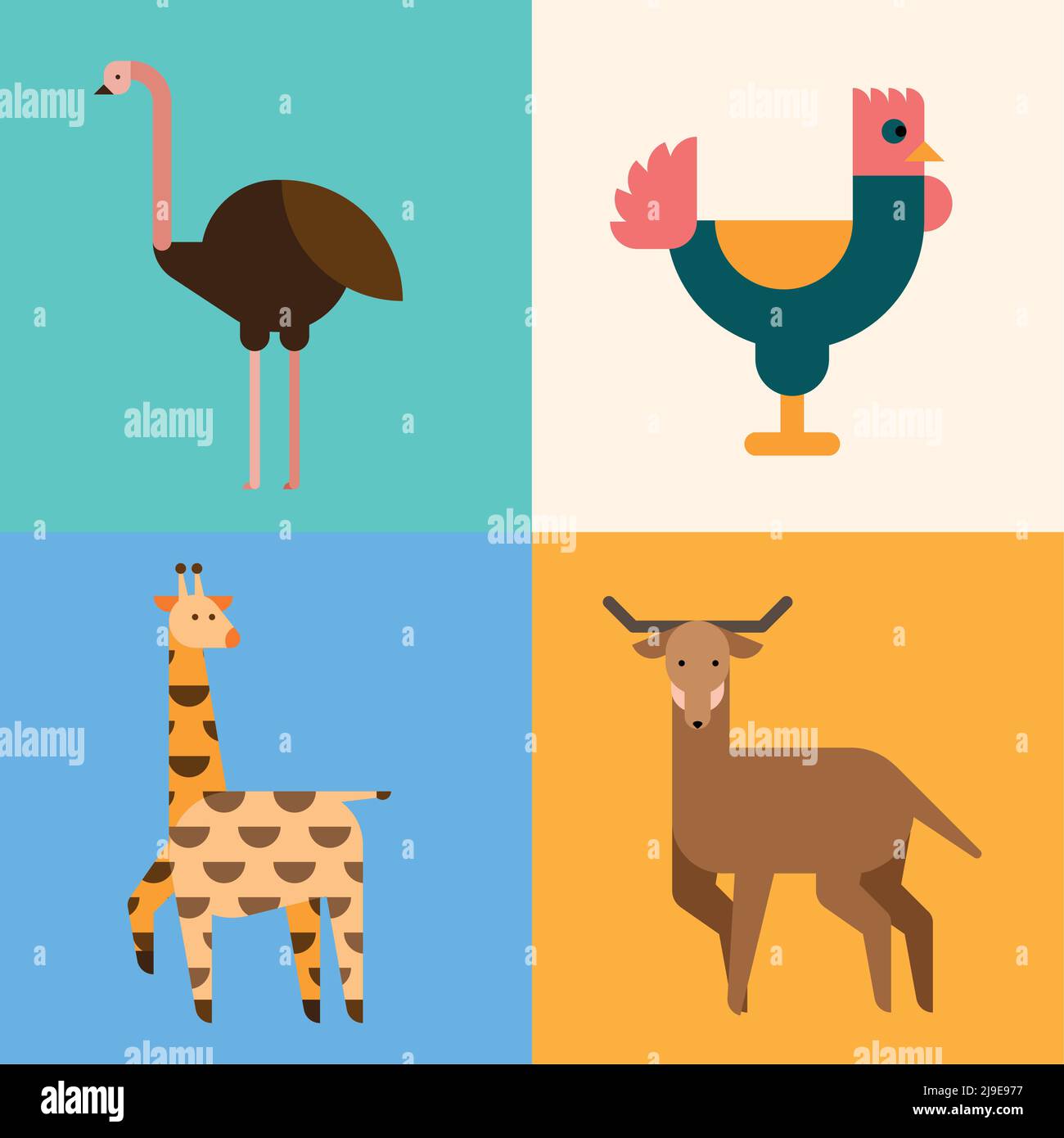 four animals basic forms style icons Stock Vector Image & Art - Alamy