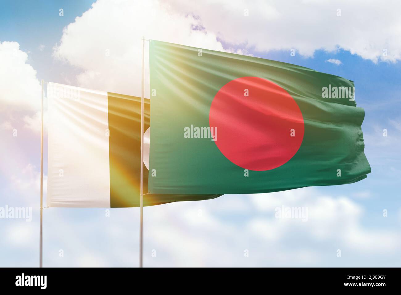 Sunny blue sky and flags of bangladesh and pakistan Stock Photo - Alamy