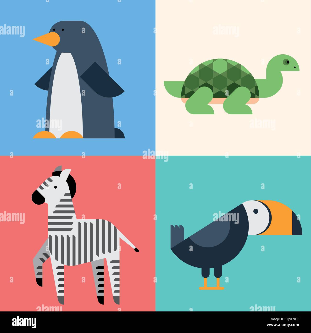 Basic geometric animals hi-res stock photography and images - Alamy