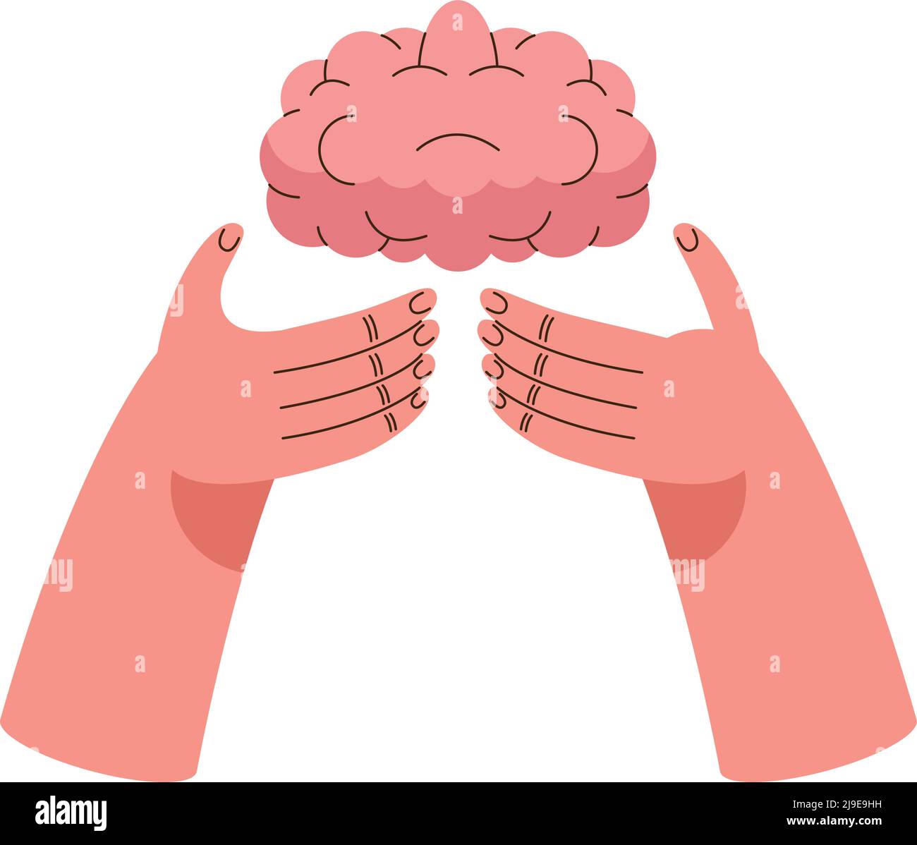 hands lifting brain organ icon Stock Vector Image & Art - Alamy