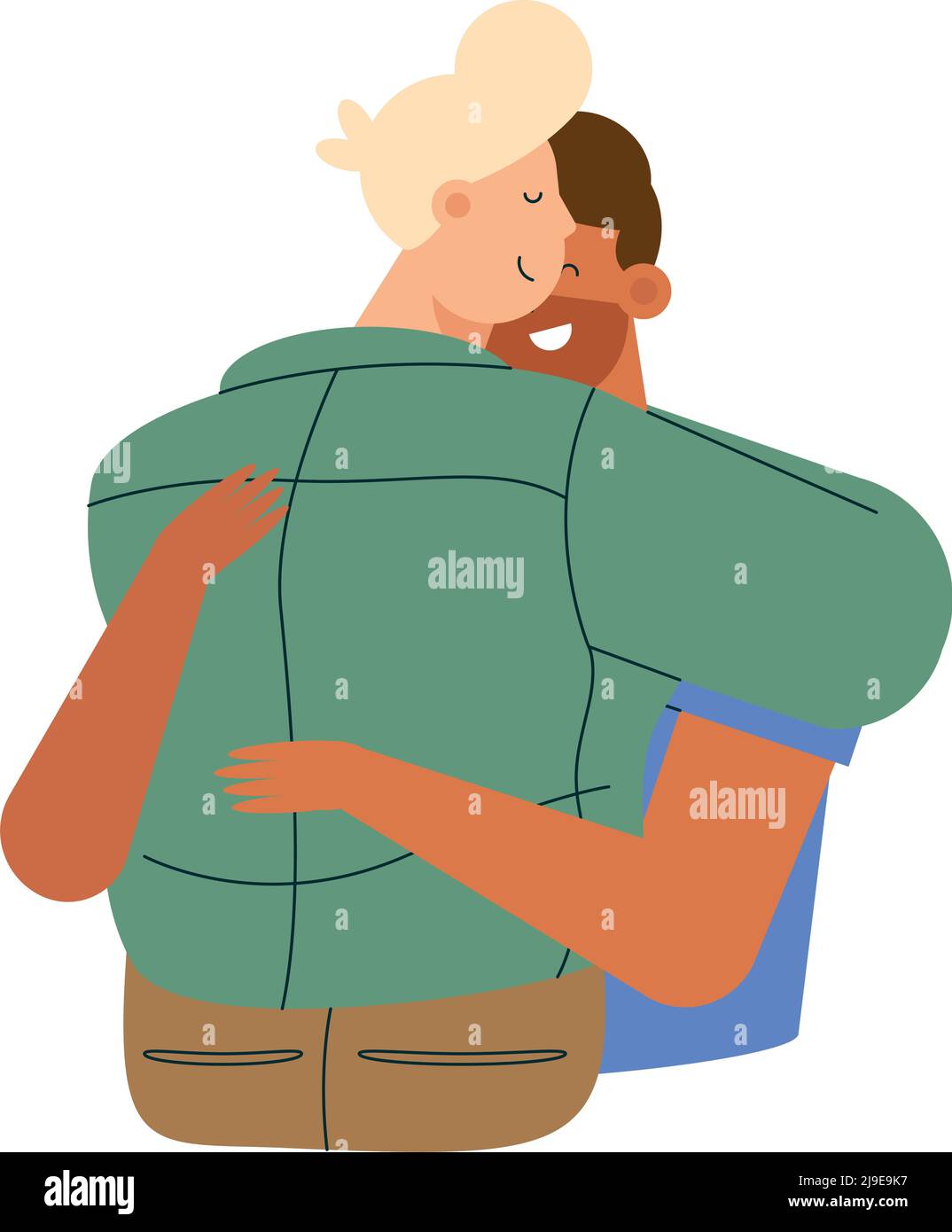 male friends hugging avatars characters Stock Vector Image & Art - Alamy