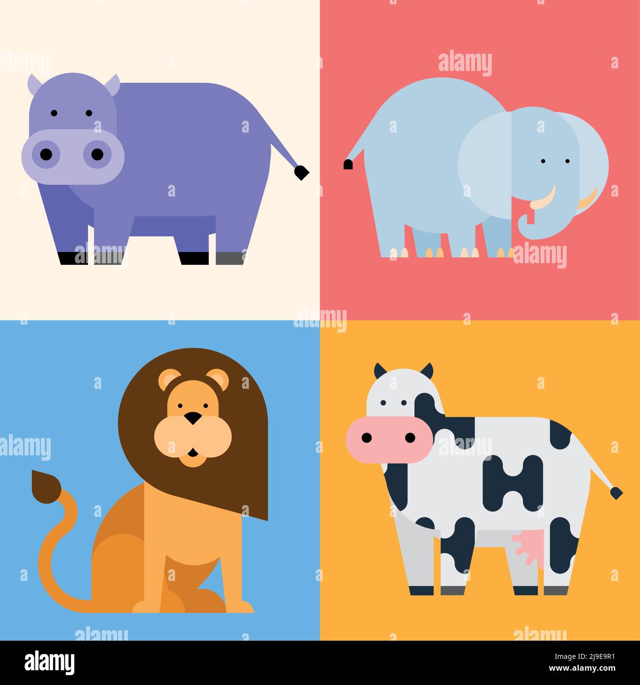 animals group basic forms style icons Stock Vector Image & Art - Alamy