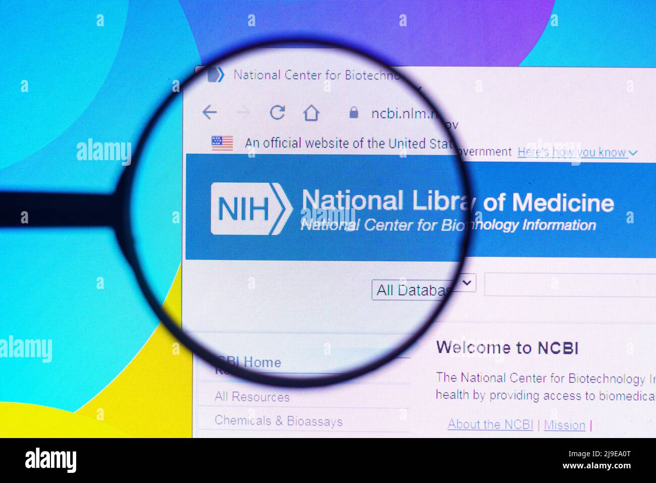 In this photo illustration, the homepage of the National Institutes of ...